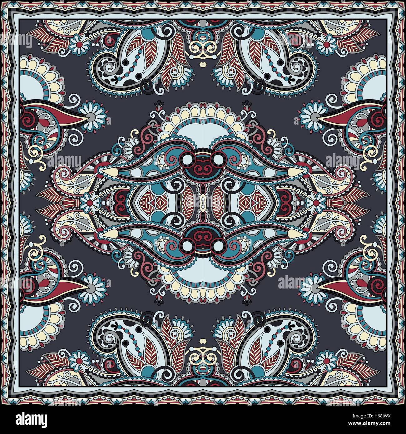 Traditional ornamental floral paisley bandanna Stock Vector Image & Art ...