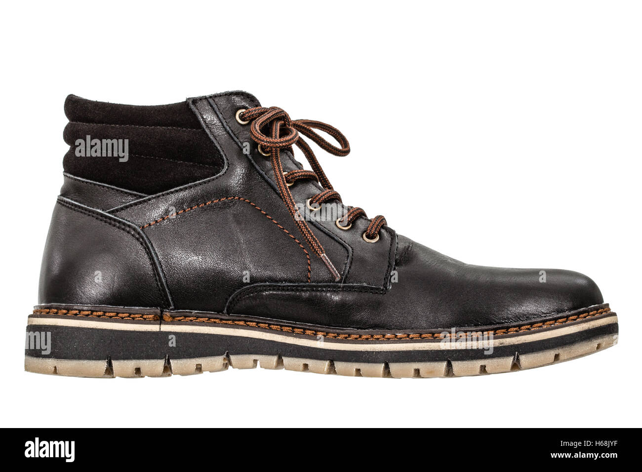 A single new of boot, isolated on white background Stock Photo - Alamy