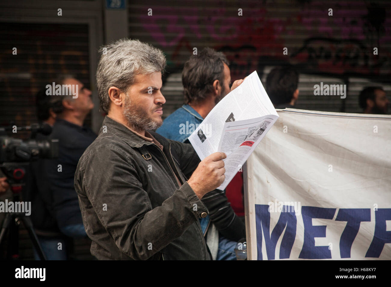 Athens, Greece. 25th Oct, 2016. Workers in the Greek Construction ...