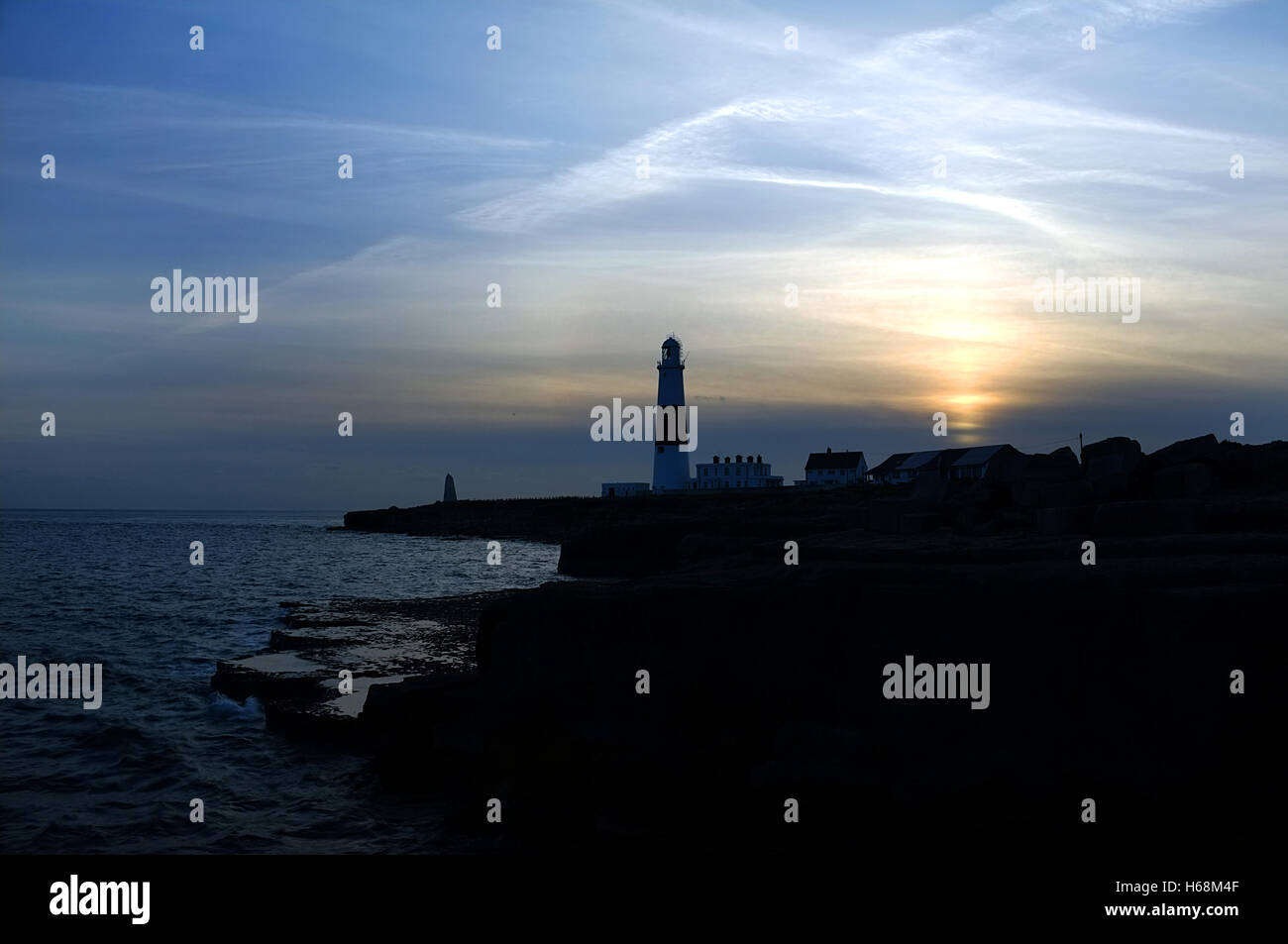 Beautiful night seascape lighthouse hi-res stock photography and images - Alamy