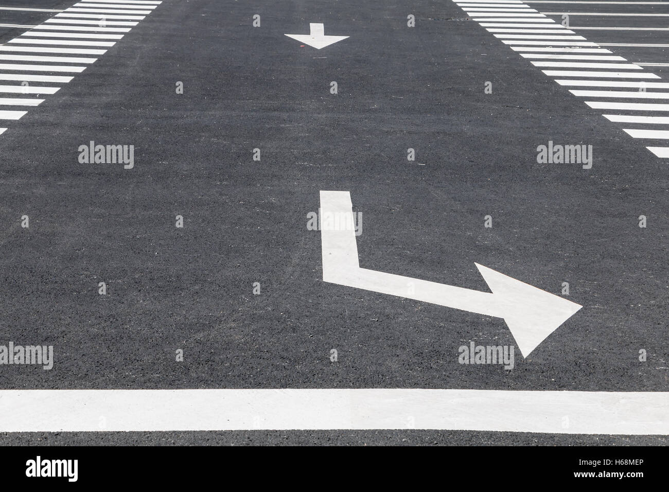 Left Arrow On Tarmac Road Sign High Resolution Stock Photography and ...
