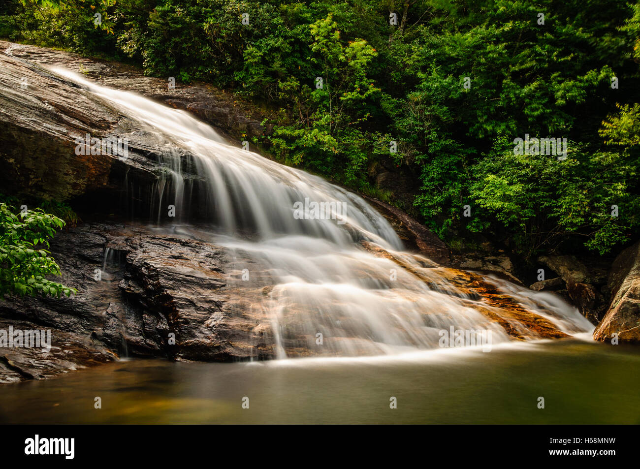 River waterfall with milky smooth water Stock Photo - Alamy