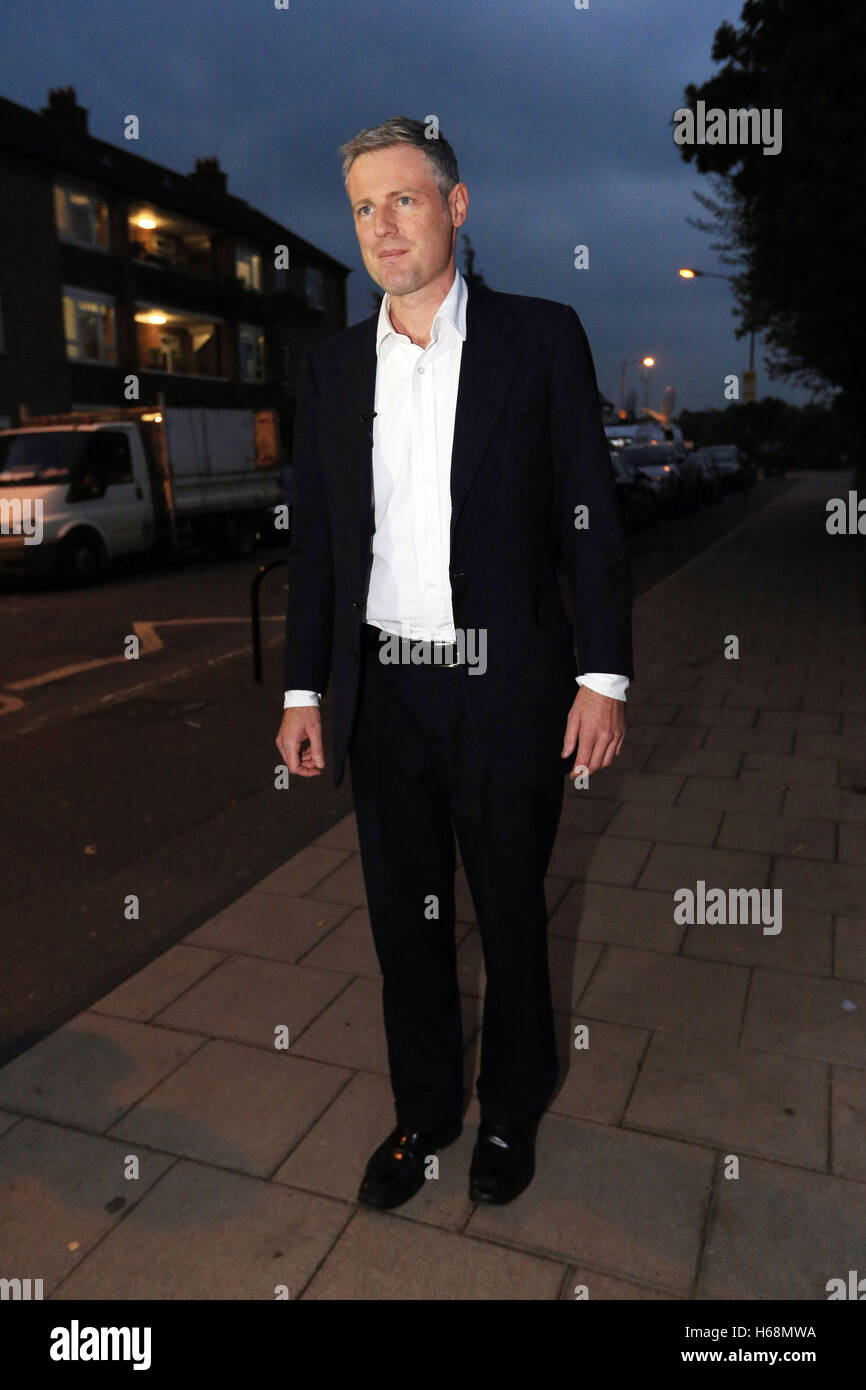 Zac Goldsmith arriving at Barnes Primary School in south London, after ...