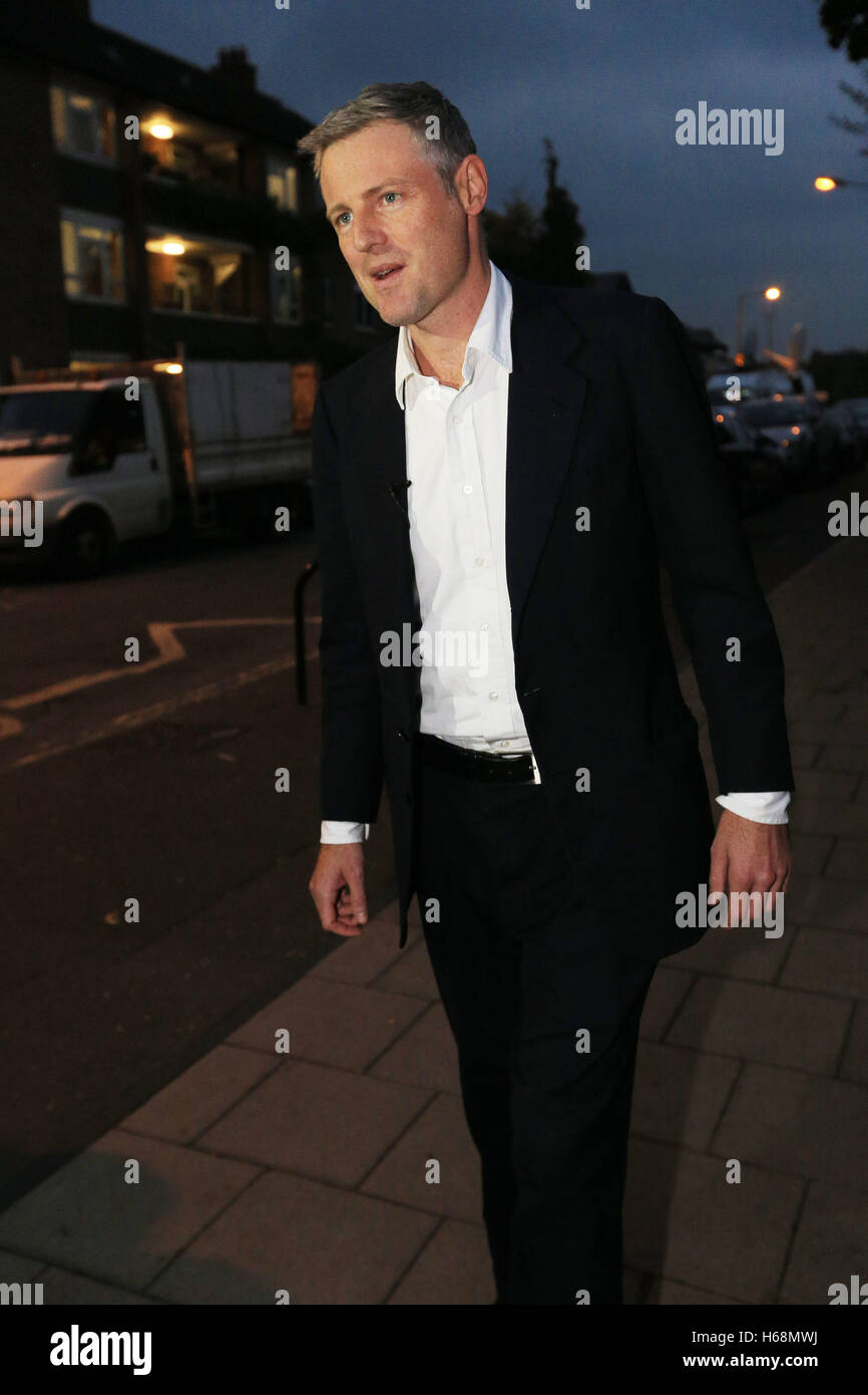 Zac Goldsmith arriving at Barnes Primary School in south London, after ...