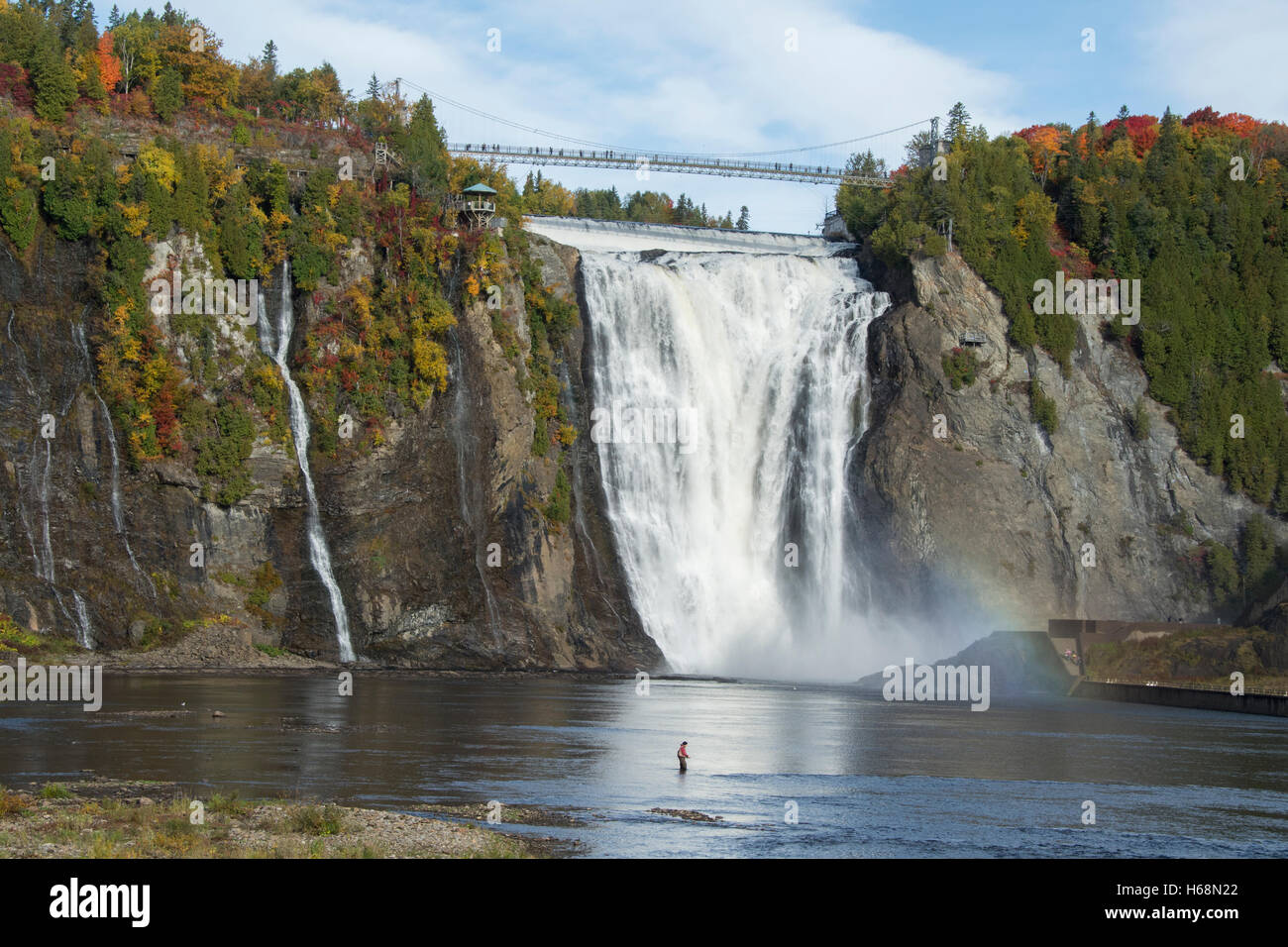 Canada, Quebec, Quebec City. Montmorency Falls at the mouth of the ...
