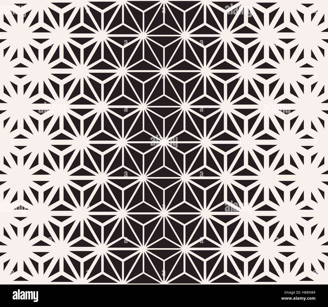 Vector Seamless Black and White Triangle Lines Grid Pattern Stock ...
