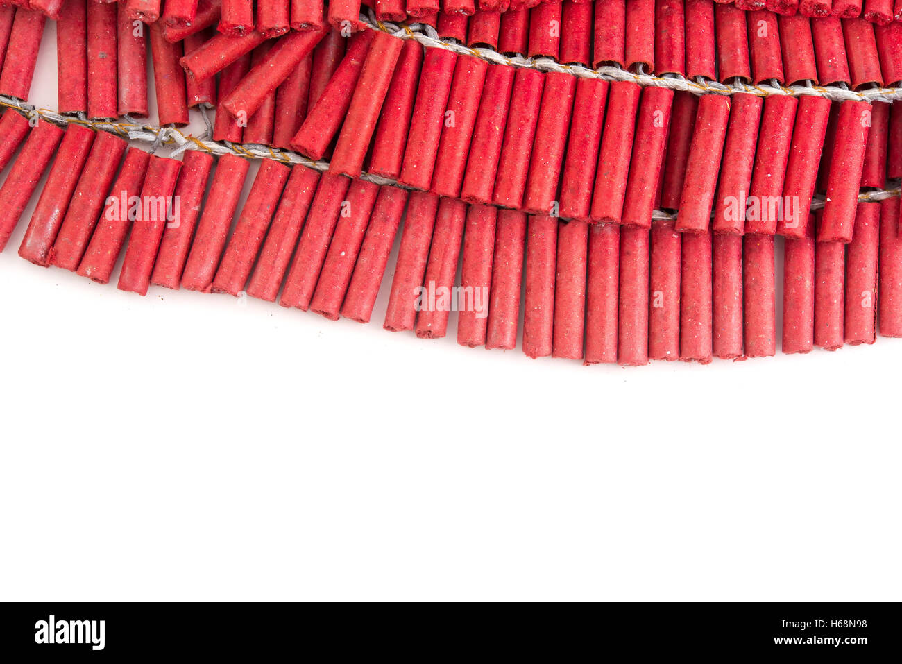 Firecrackers for Chinese new year on white background Stock Photo - Alamy