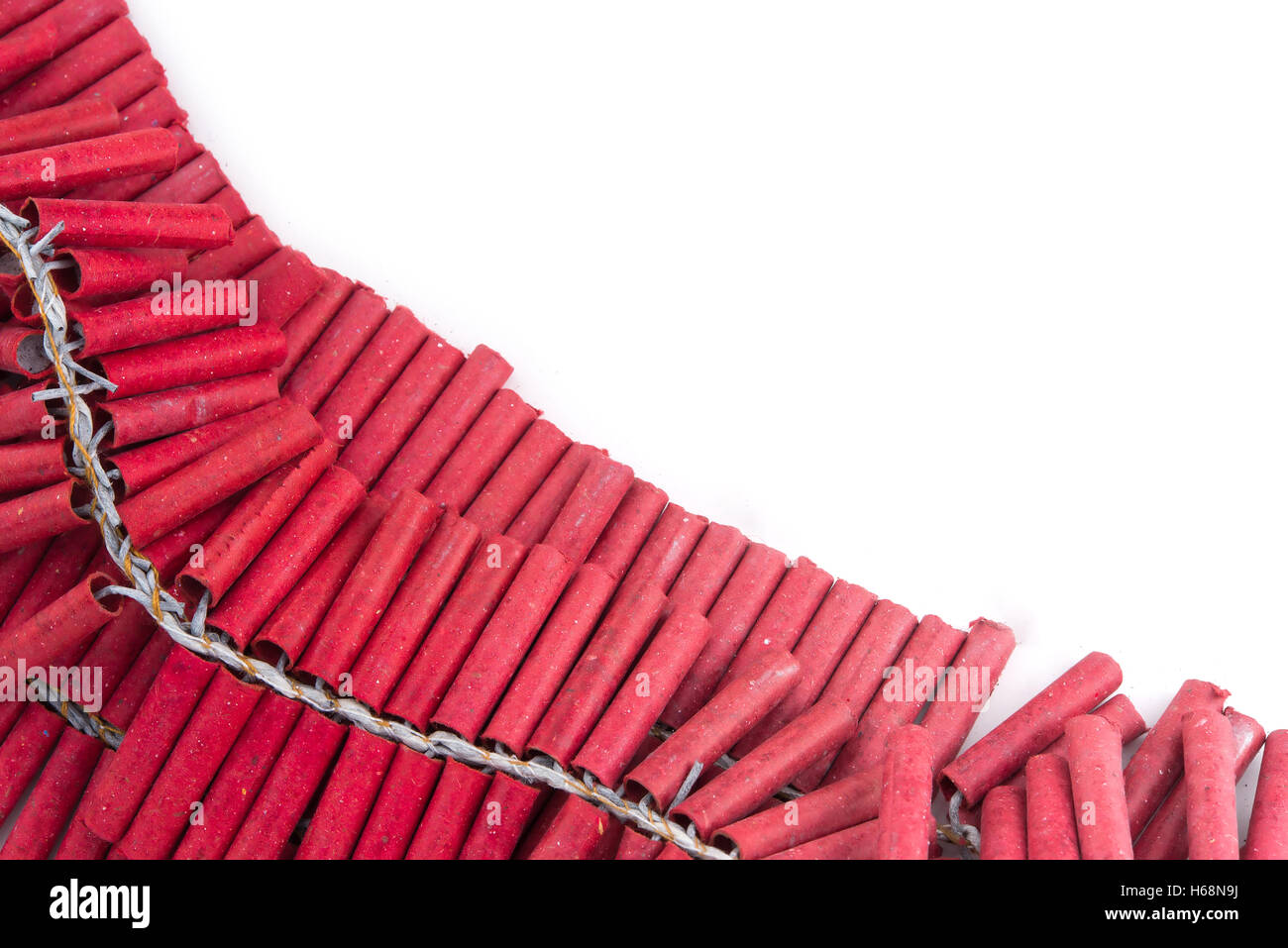 Firecrackers for Chinese new year on white background Stock Photo - Alamy