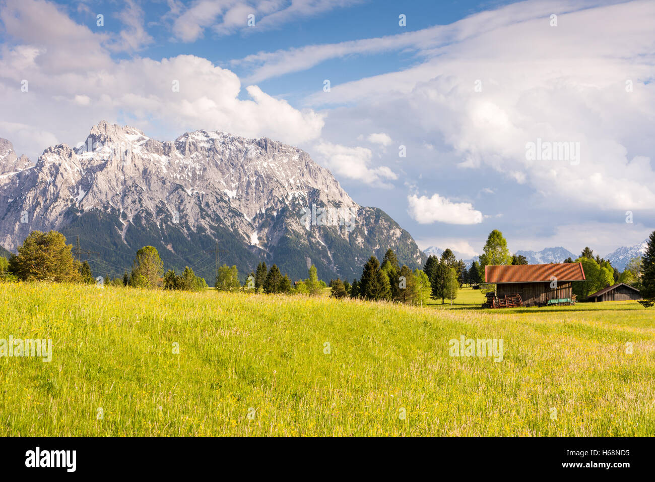 Alpine barn in the Karwendel Mountain range (Bavaria, Germany Stock ...