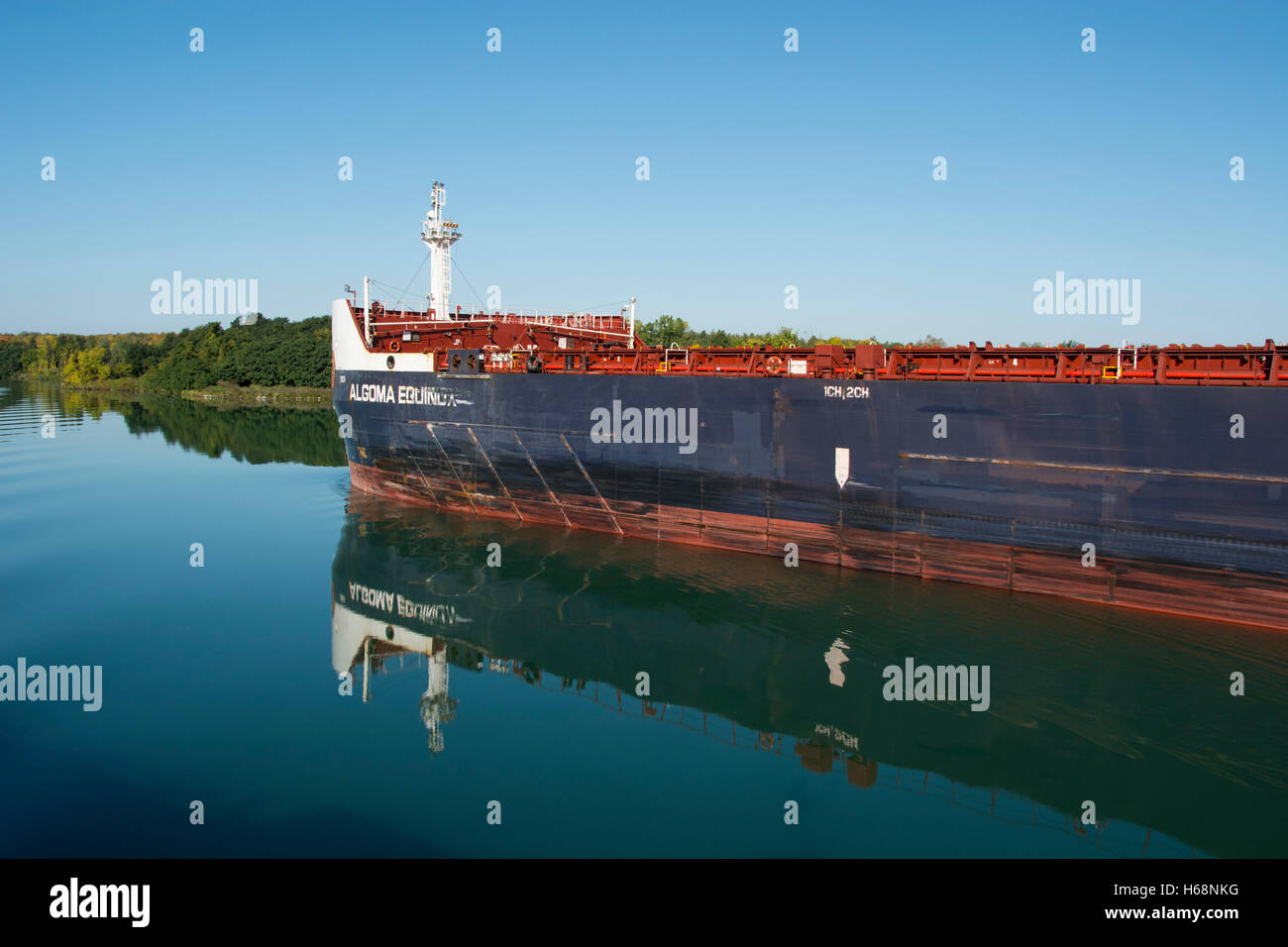 USA & Canada border. Saint Lawrence Seaway, a system of locks, canals ...