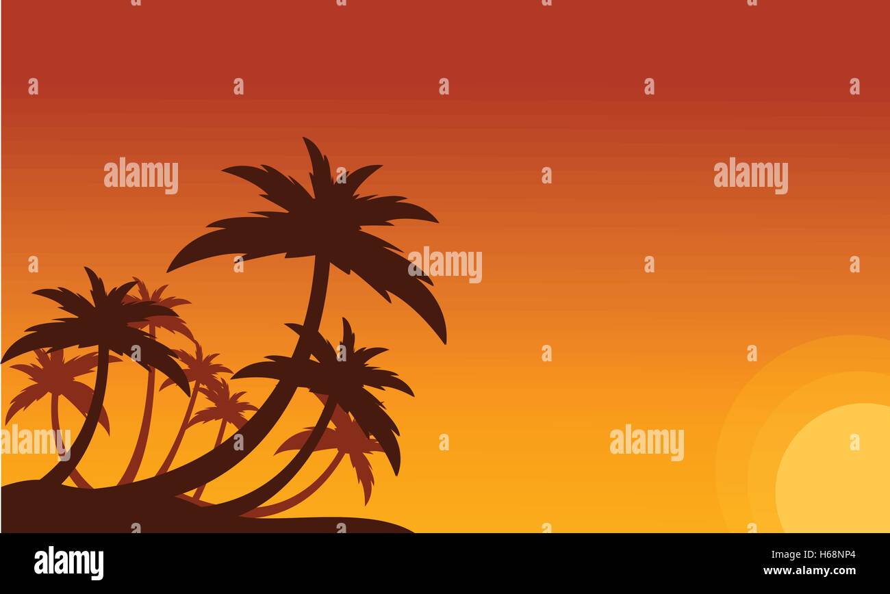 Silhouette of clump palm trees scenery Stock Vector Image & Art - Alamy