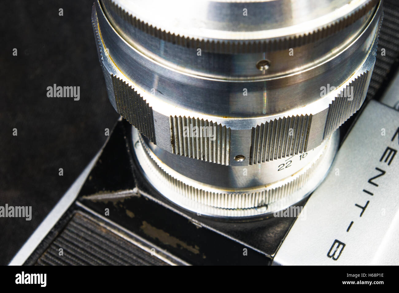 DONETSK, UKRAINE - May 07, 2016: old soviet film SLR camera Zenit - B ...