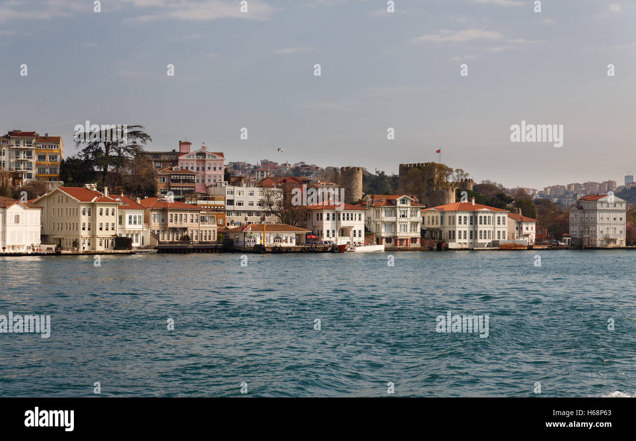 Istanbul houses near river Stock Photo - Alamy