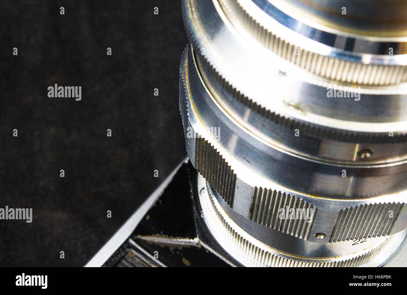 old vintage Soviet camera on black background Stock Photo - Alamy