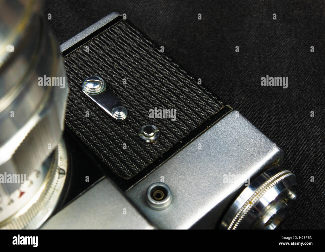 old vintage Soviet camera on black background Stock Photo - Alamy