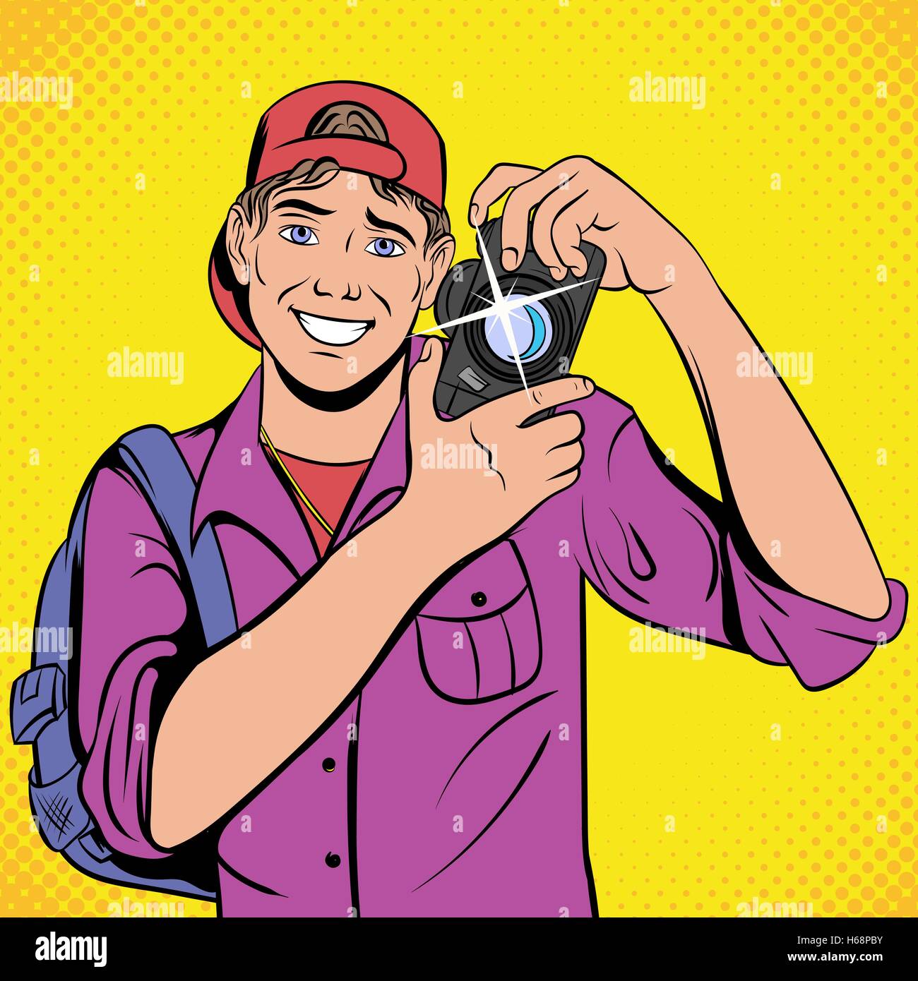 Photographer with camera comics icon Stock Vector Image & Art - Alamy