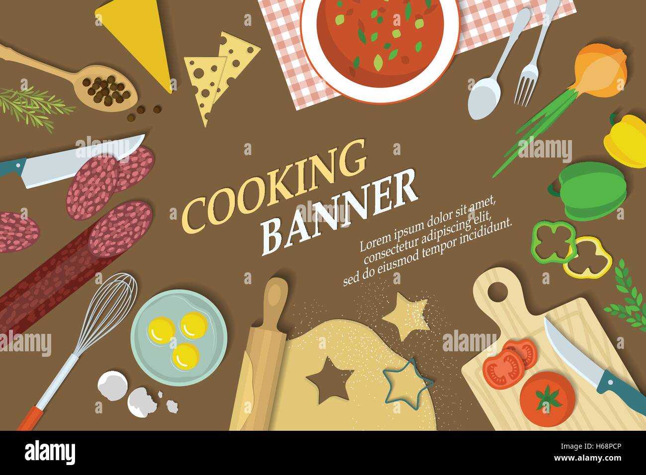 Cooking banner with kitchenware Stock Vector Image & Art - Alamy