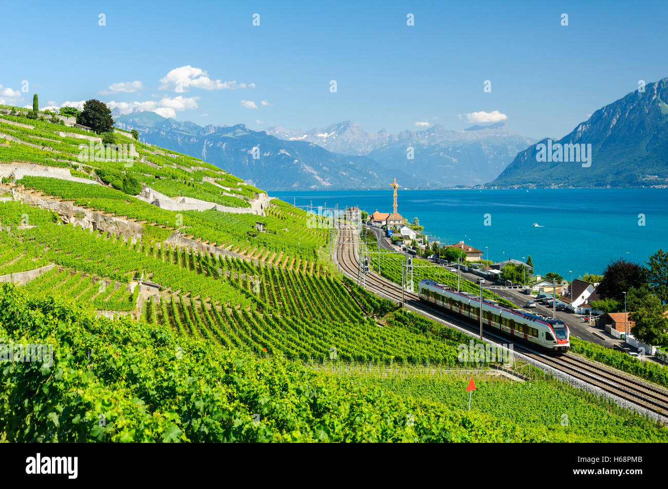 The Lavaux Vineyard Terraces UNESCO World Heritage Site near Lausanne ...
