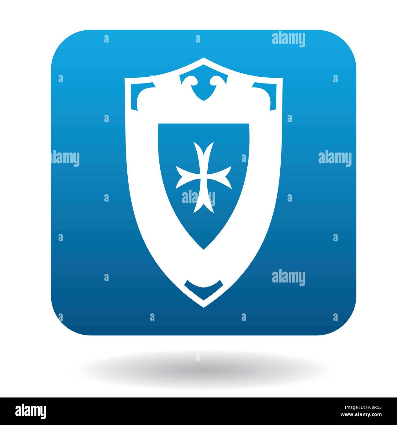 Battle shield with ornament icon, simple style Stock Vector Image & Art ...