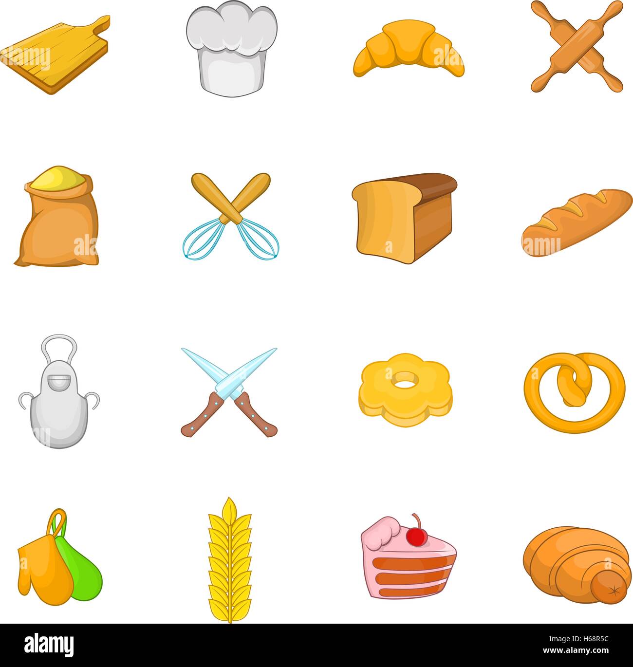 Bakery icons set, cartoon style Stock Vector Image & Art - Alamy
