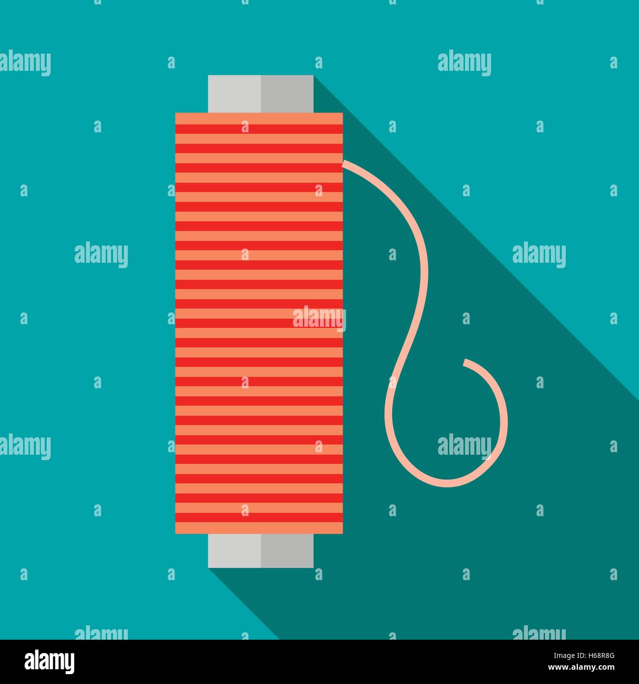 Bobbin of red thread icon, flat style Stock Vector Image & Art - Alamy