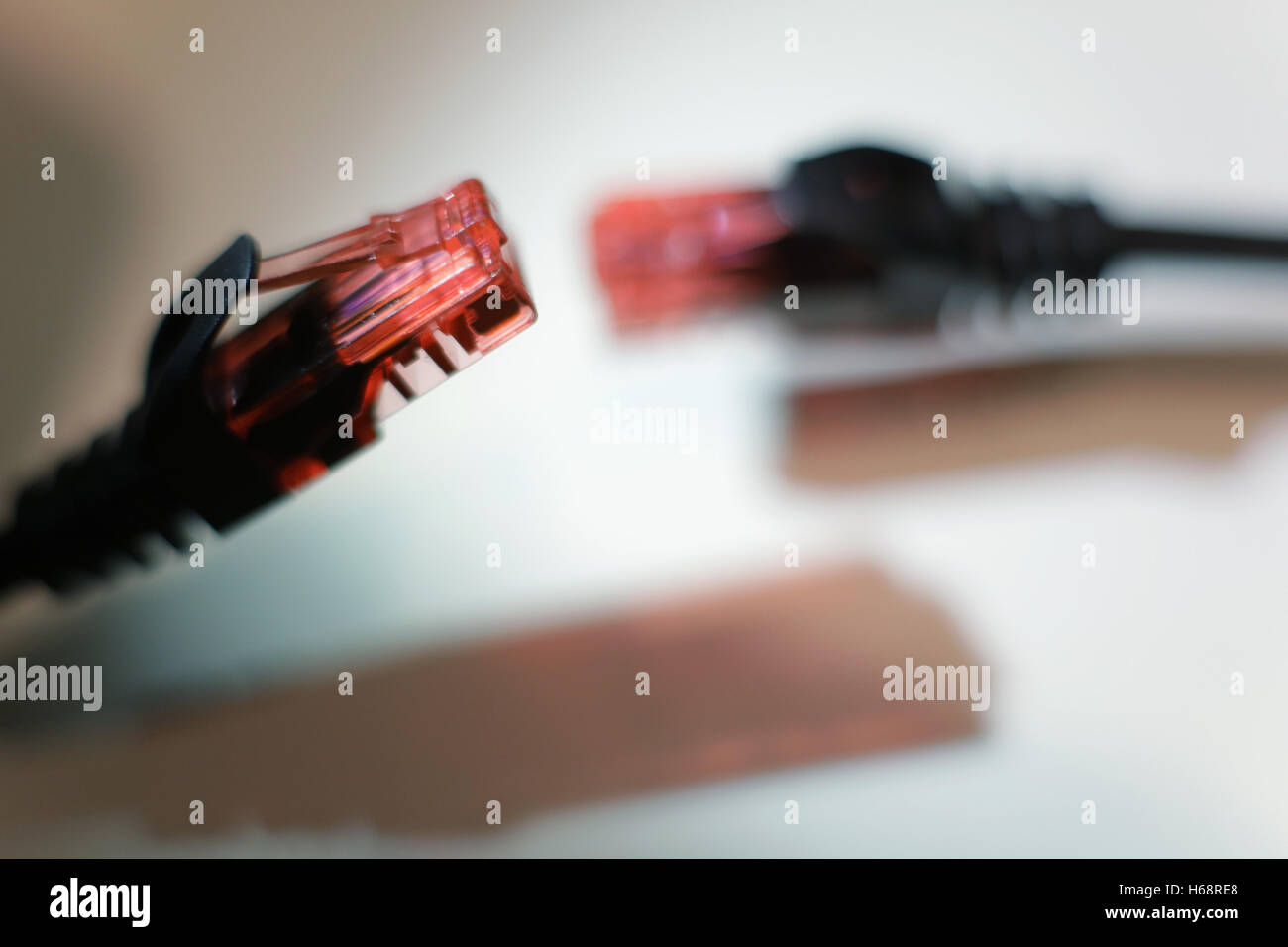 The RJ45 plug on the end of an Ethernet cable, London Stock Photo - Alamy