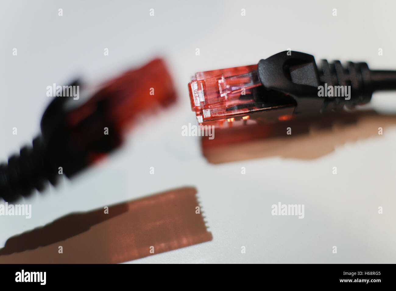 The RJ45 plug on the end of an Ethernet cable, London Stock Photo - Alamy
