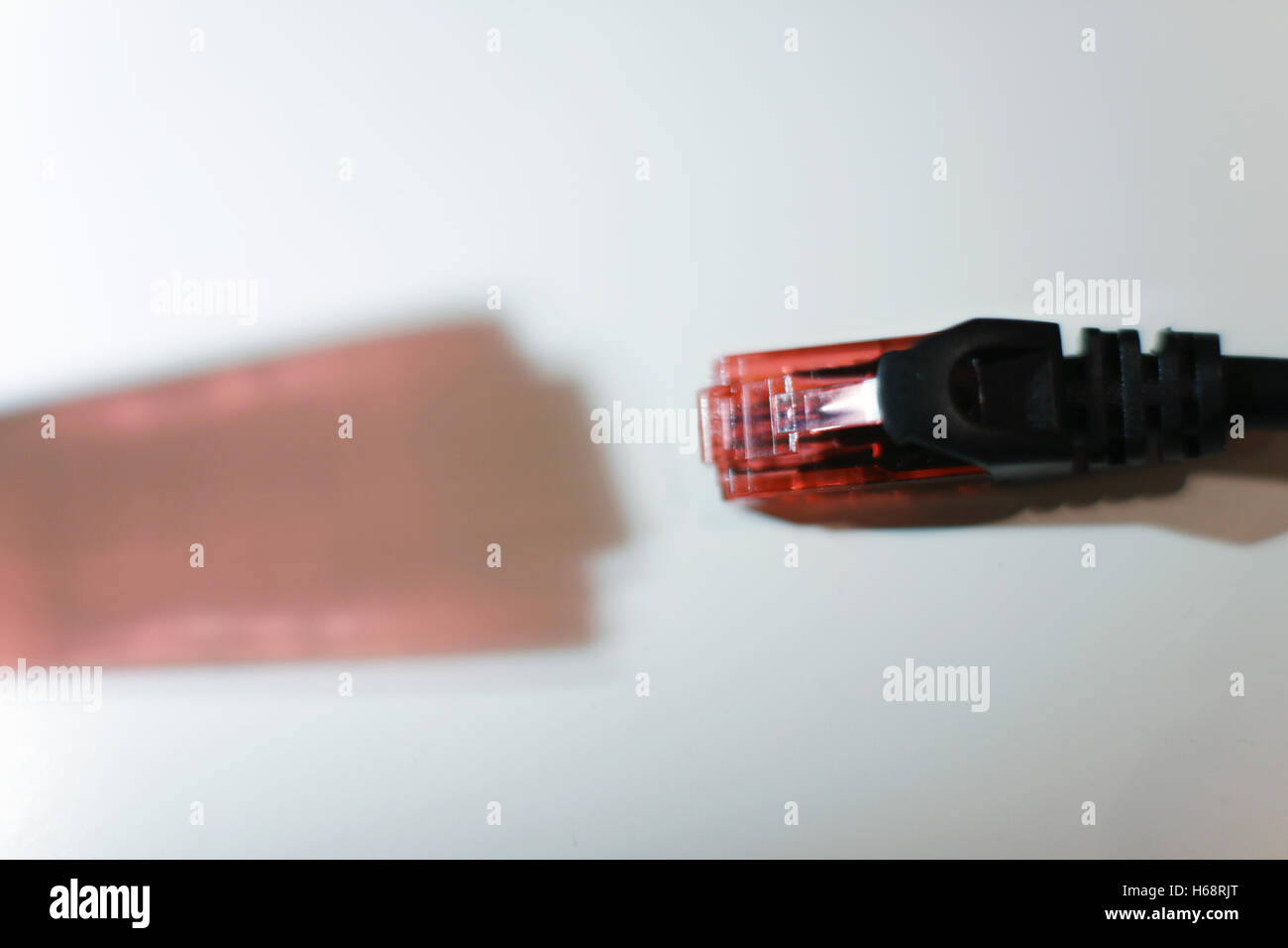 The RJ45 plug on the end of an Ethernet cable, London Stock Photo - Alamy
