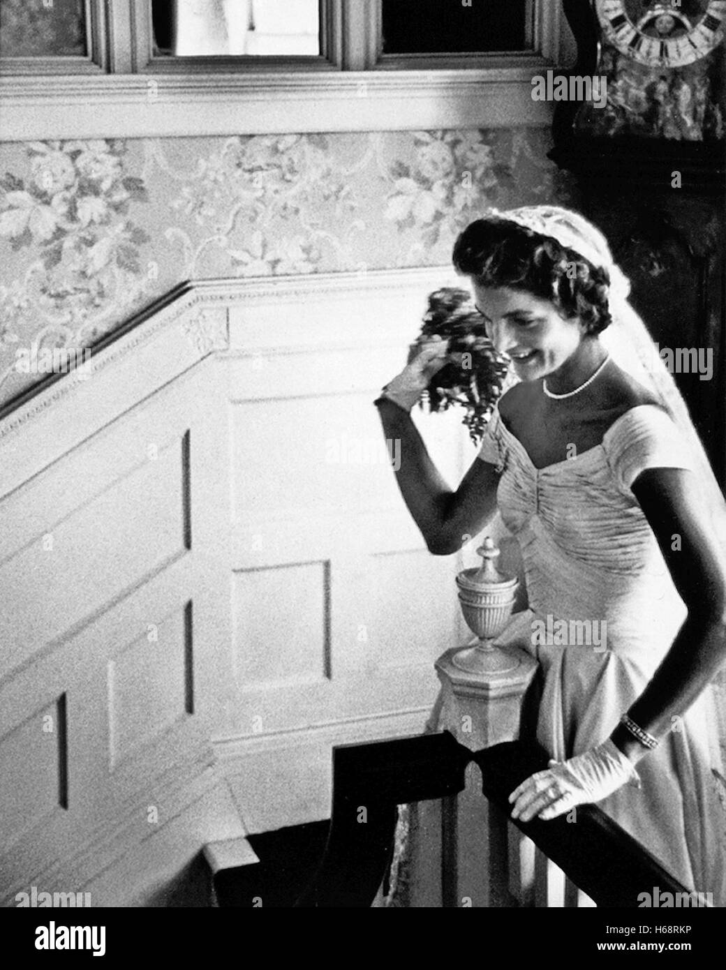 Jacqueline Bouvier Kennedy - bride of John F. Kennedy - prepares to ...