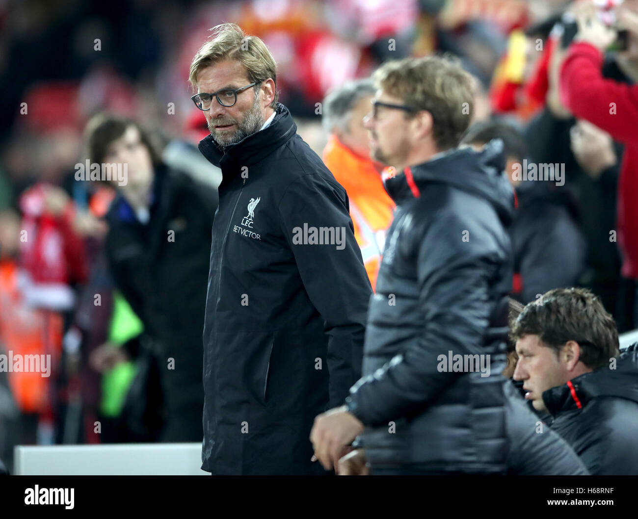Liverpool manager Jurgen Klopp (left) during the EFL Cup, round of 16 ...