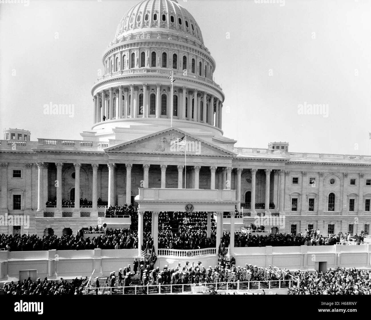 The inauguration of President John F. Kennedy on east portico of U.S ...