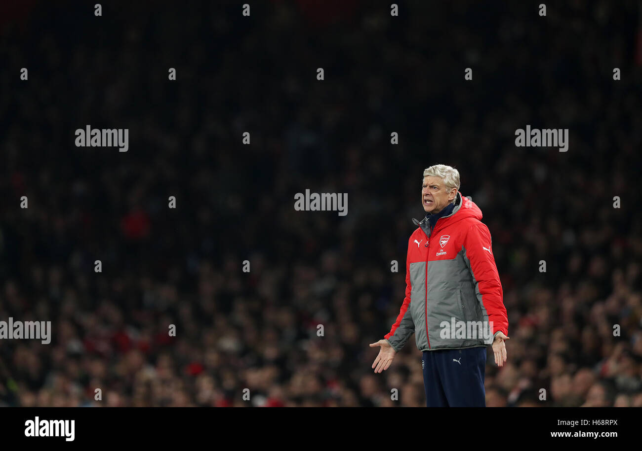 Arsenal manager Arsene Wenger on the touchline during the EFL Cup ...
