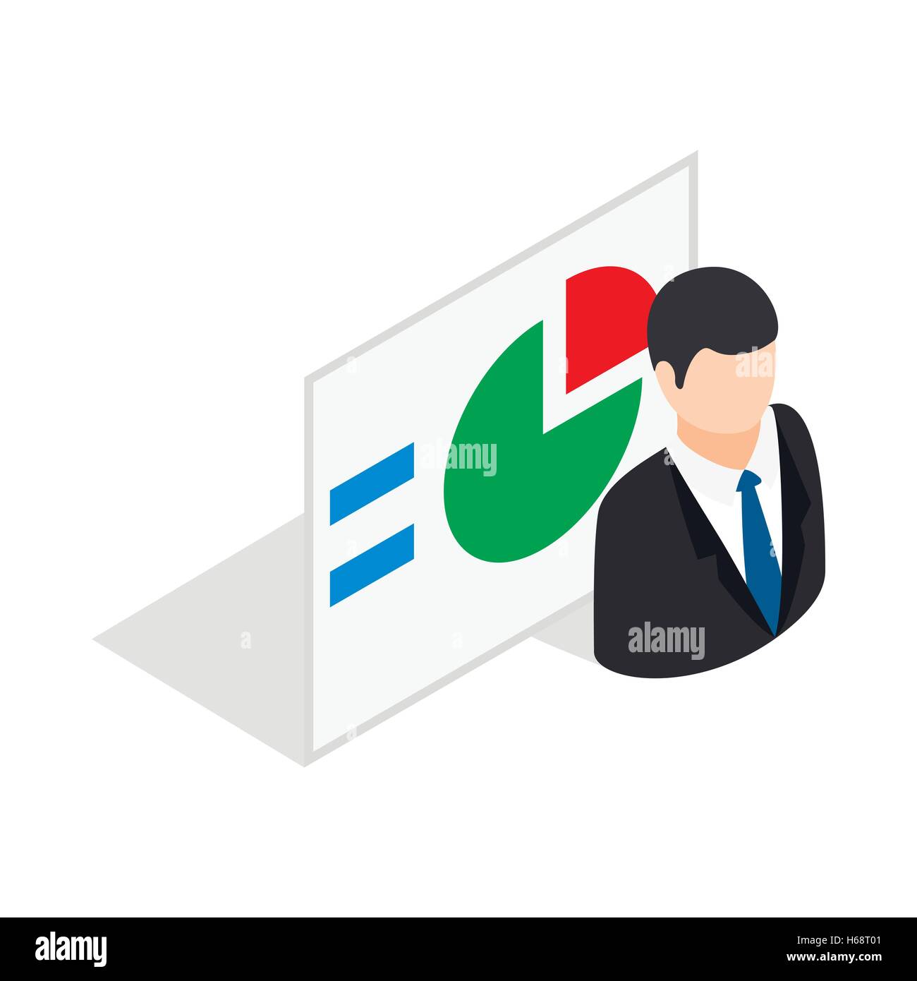 Man and statistics icon, isometric 3d style Stock Vector Image & Art ...