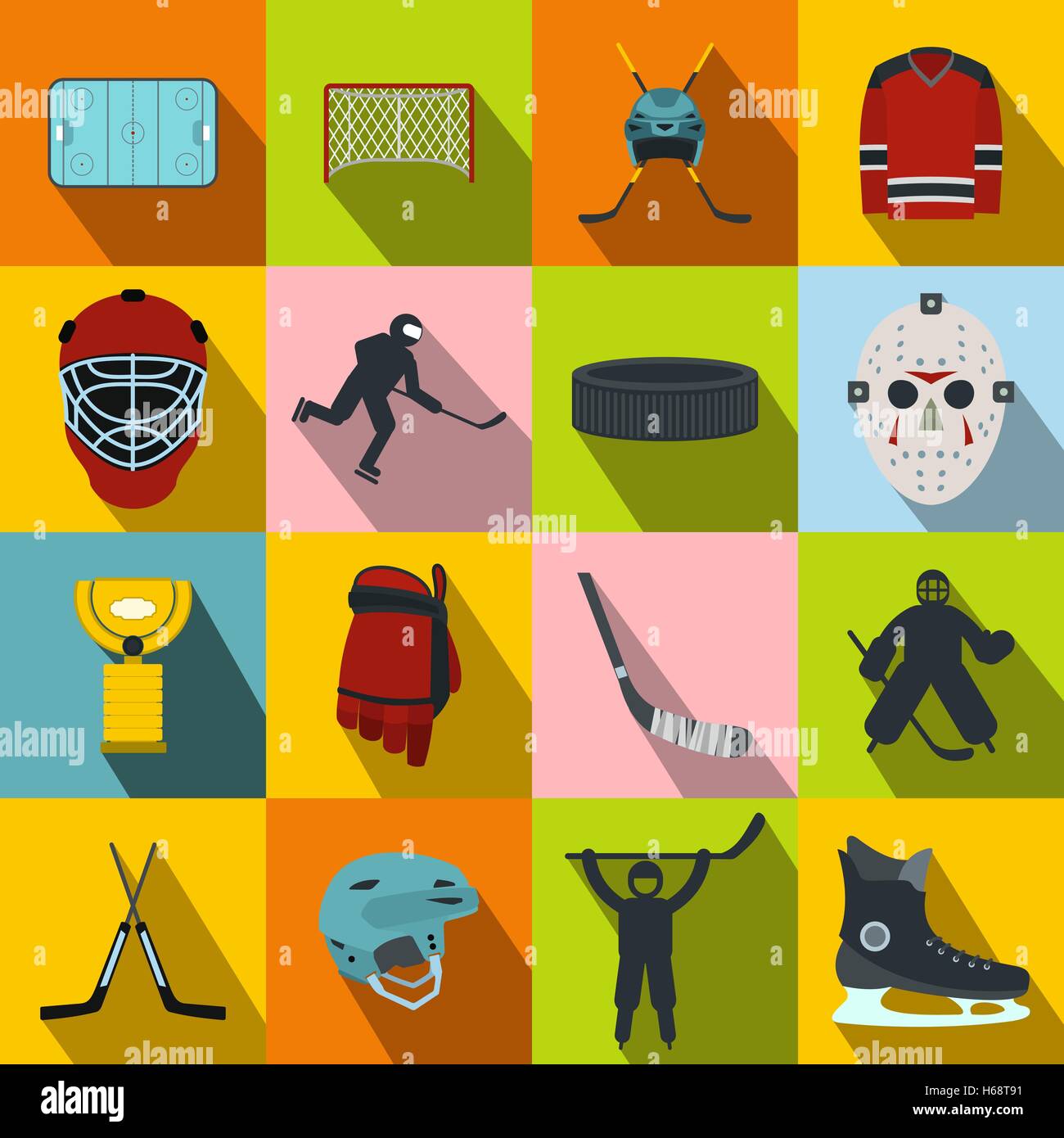 Ice hockey symbols set Stock Vector Images - Alamy