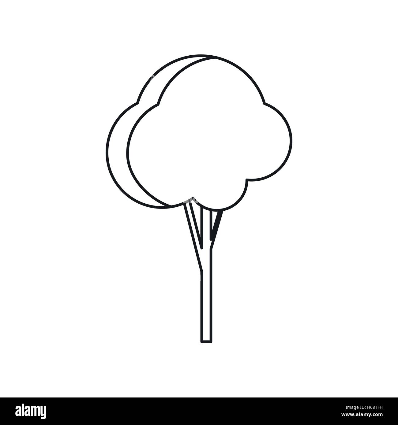 Fluffy tree icon, outline style Stock Vector Image & Art - Alamy
