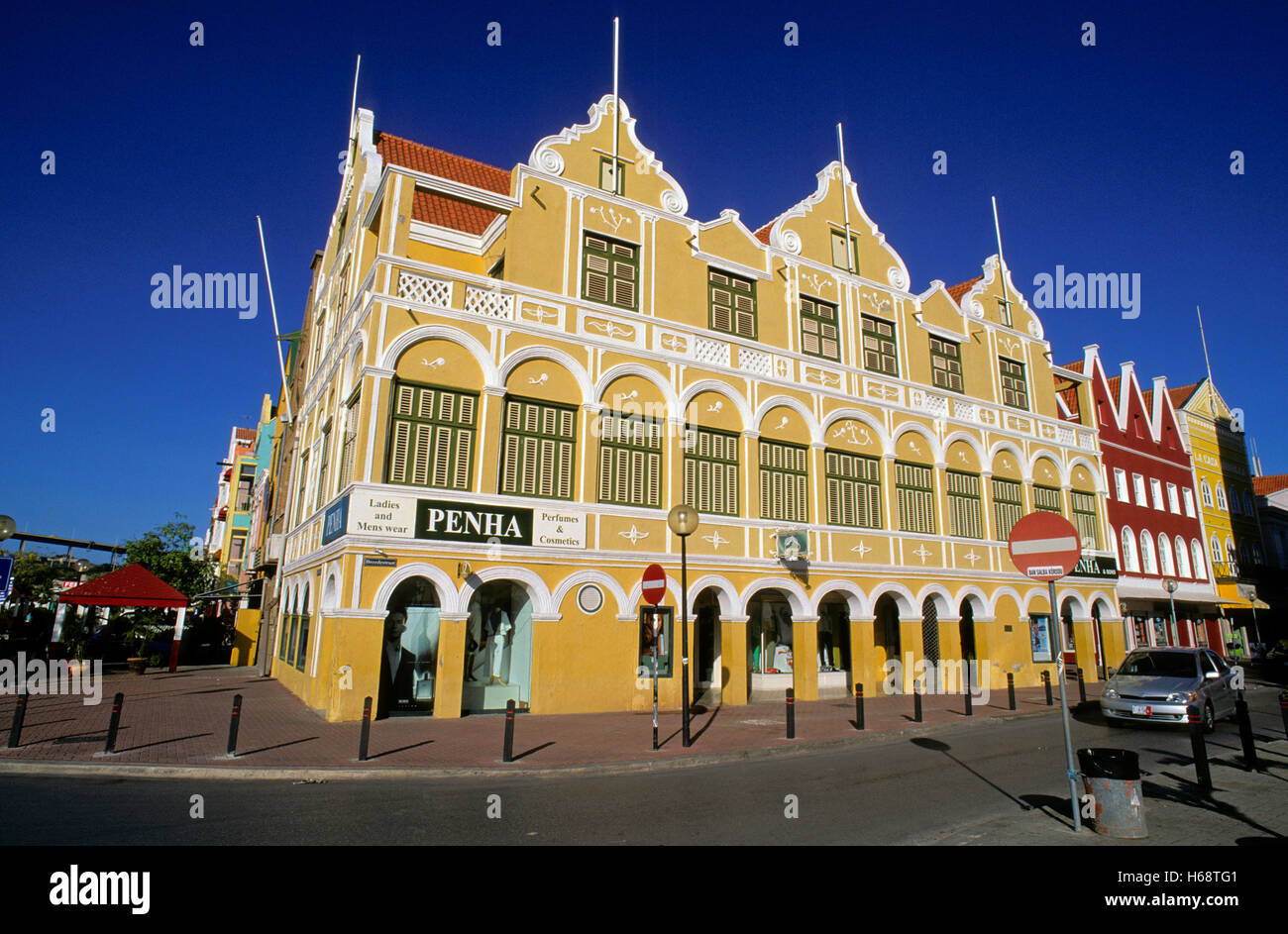 Historic area of Willemstad, Punda district, Curacao Island, Caribbean ...