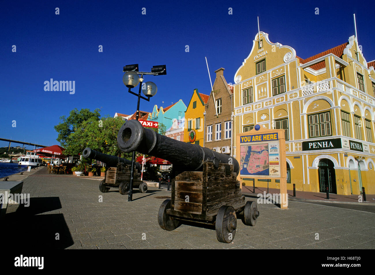 Historic area of Willemstad, Punda district, Curacao Island, Caribbean ...