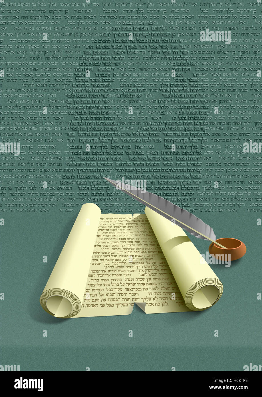 Illustration of scroll of Bible with Jewish scripture from prophet ...