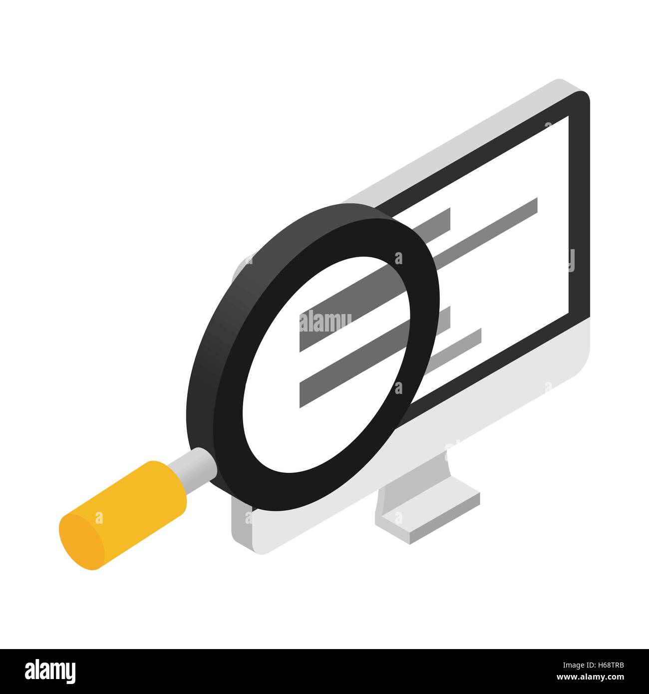 Computer monitor and magnifying glass Stock Vector Image & Art - Alamy