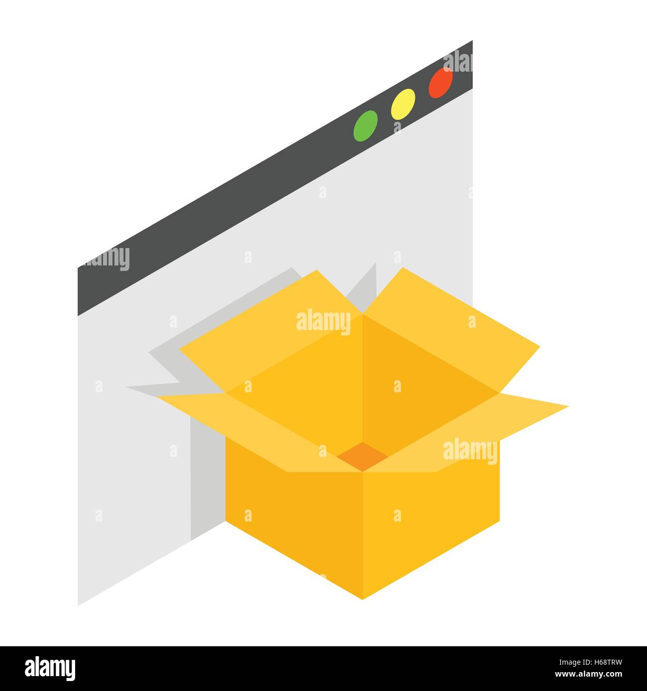 Computer screen cardboard box Stock Vector Images - Alamy