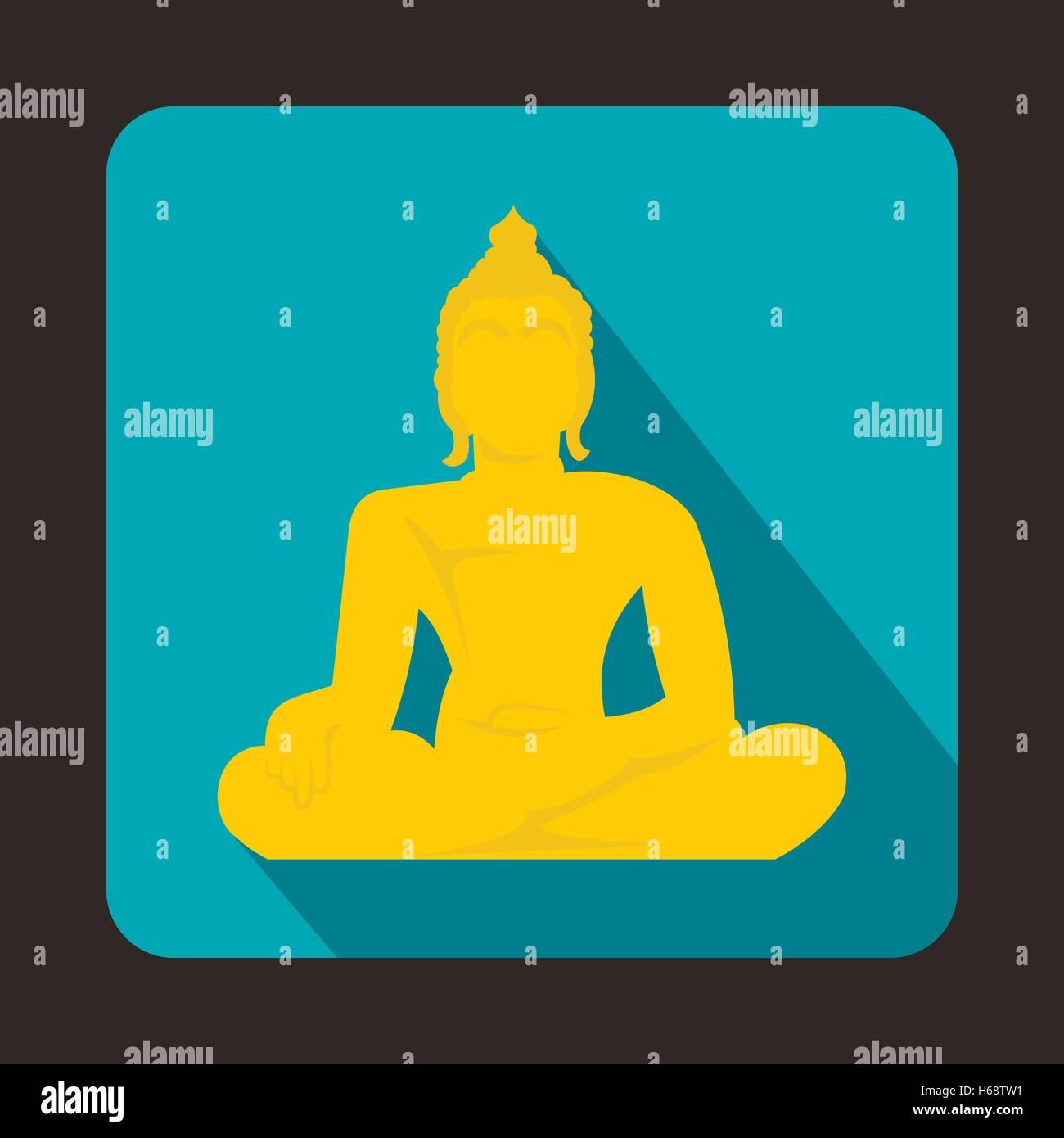 Statue of Buddha sitting in lotus pose icon Stock Vector Image & Art ...