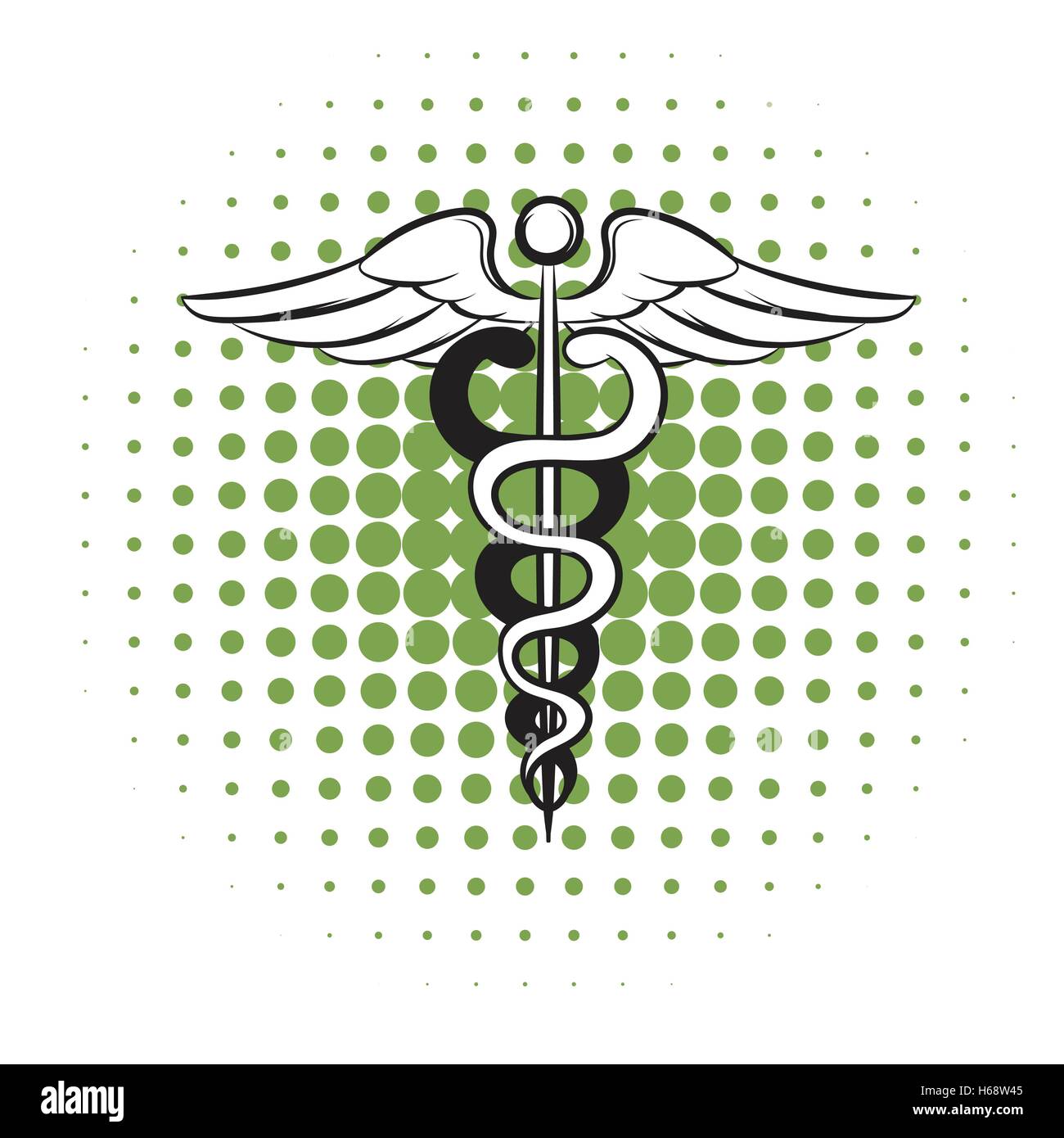 Caduceus Medical Symbol Green