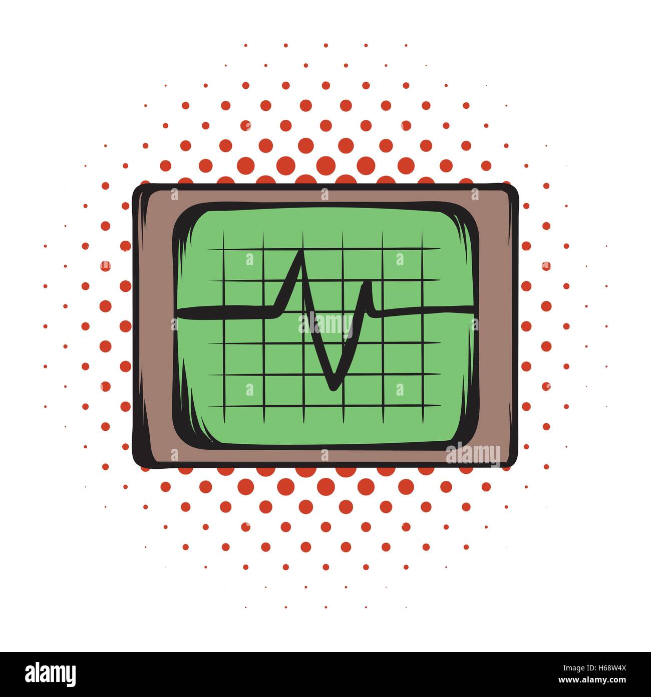 Electrocardiogram monitor comics icon Stock Vector Image & Art - Alamy