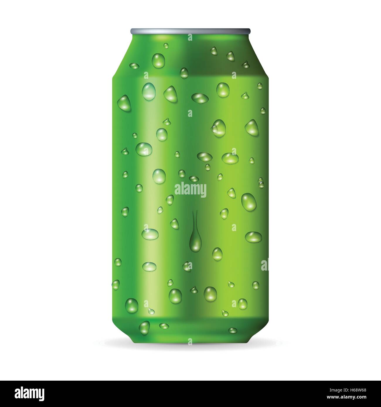 Realistic green aluminum can with drops Stock Vector Image & Art - Alamy