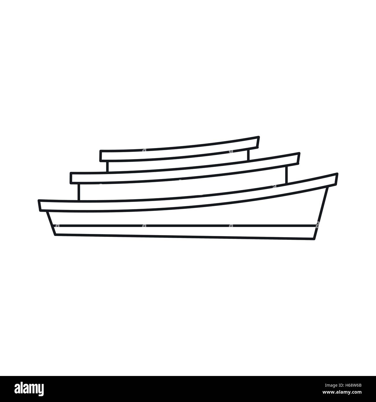 Wooden boat icon, outline style Stock Vector Image & Art - Alamy