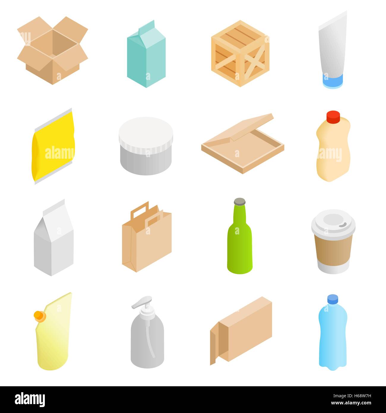 Packaging isometric 3d icons set Stock Vector Images - Alamy