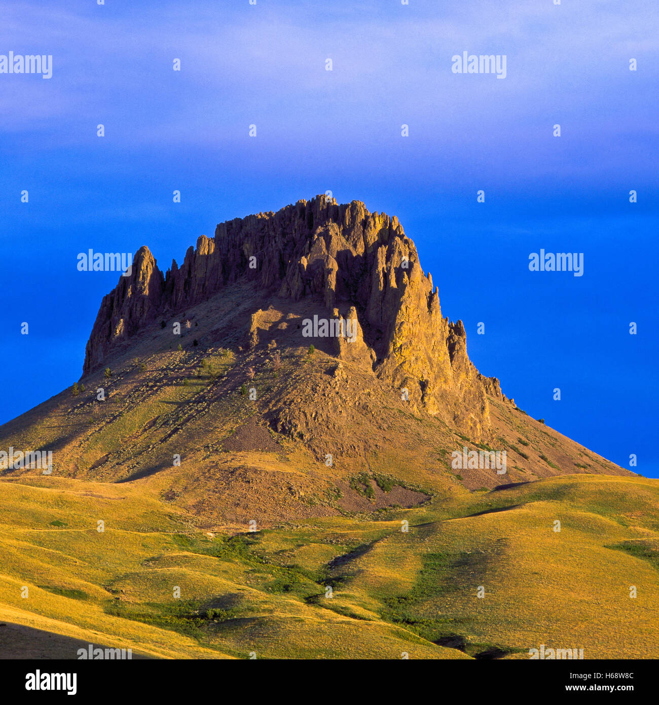 evening light on birdtail butte near simms, montana Stock Photo - Alamy