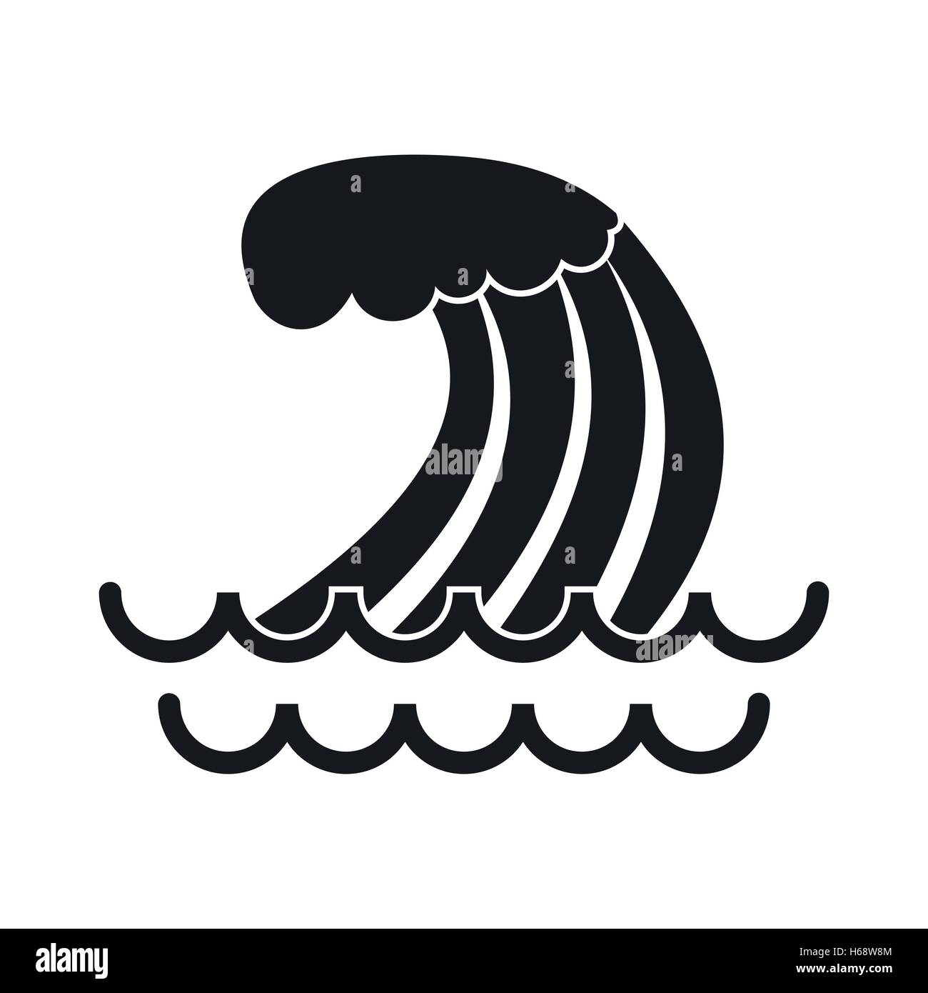 Tsunami wave icon, simple style Stock Vector Image & Art - Alamy