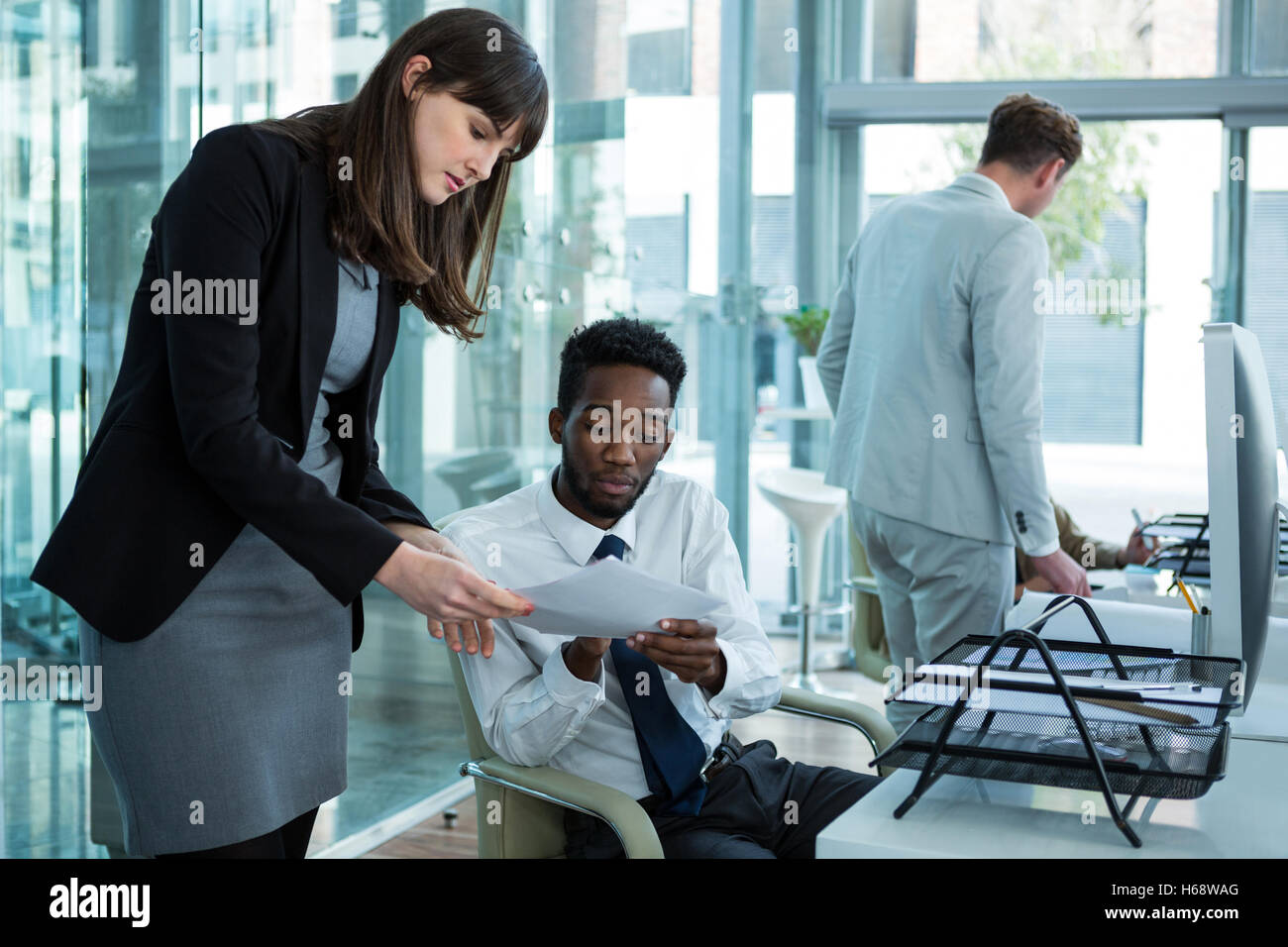 Businessman reading over document hi-res stock photography and images ...