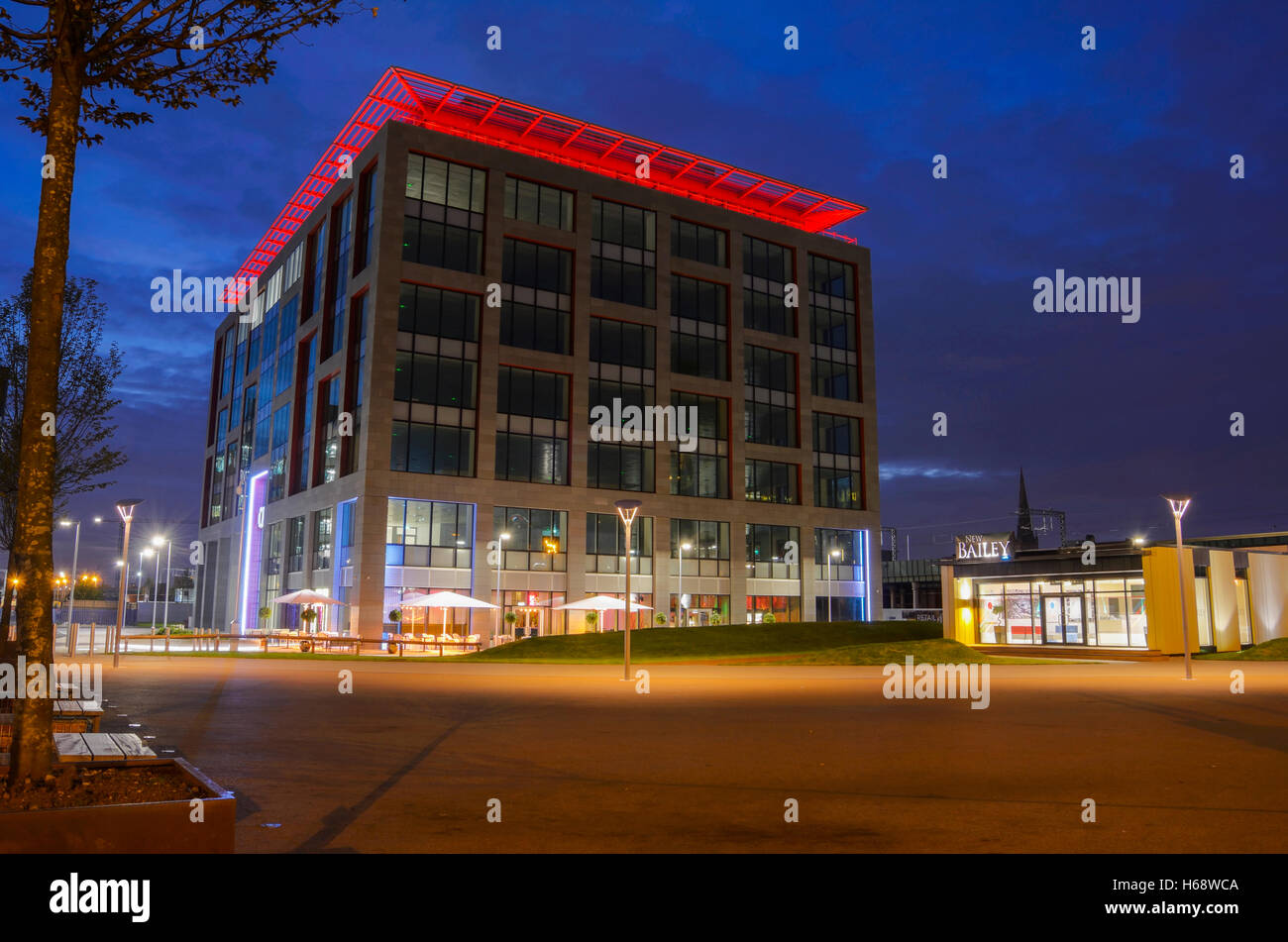 ONE New Bailey, a modern office building in the redevelopment off New ...